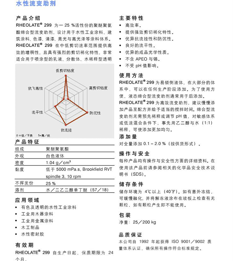 海明斯德谦 水性流变助剂 RHEOLATE® 299 - 白炭黑_白炭黑厂家_白炭黑价格_炭黑-敬益新材料